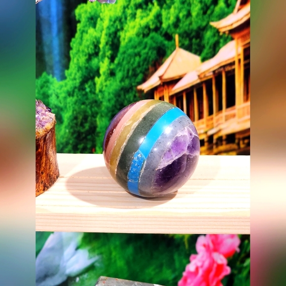 Jewelry | Gemstone Sphere Chakra Rainbow Sphere | Poshmark